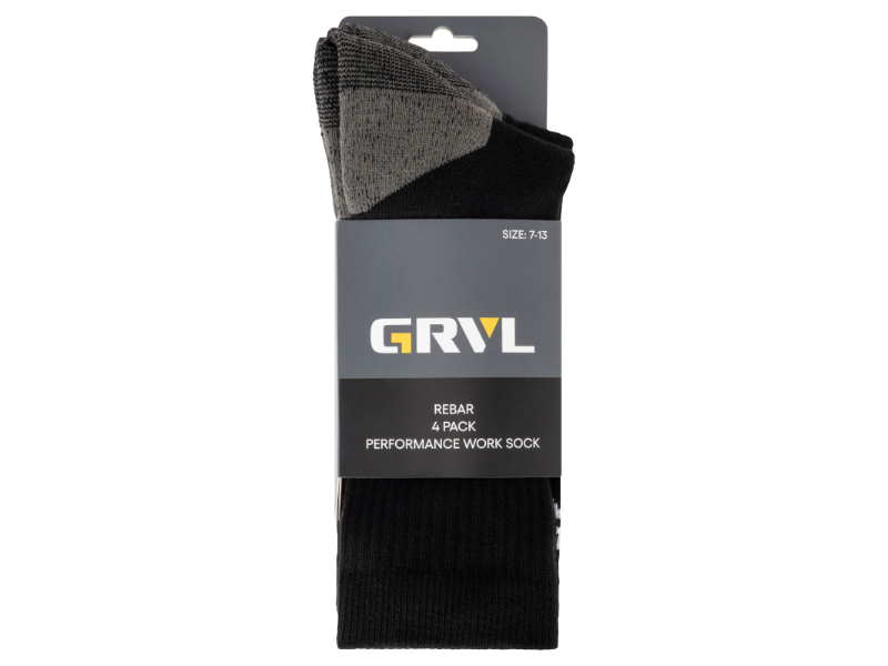 Grvl Rebar 4 Pack Performance Work Sock